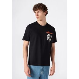 T-Shirt Champion "Graphic Crewneck T-Shirt", Herren, Gr. L, schwarz, Obermaterial: 100% Baumwolle, Shirts T-Shirt, f&uuml;r Erwachsene, mit Rundhalsausschnitt, grafisches Design