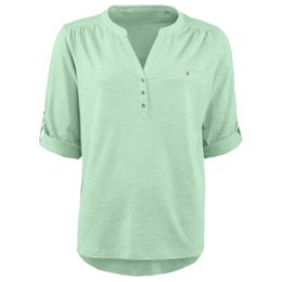 3/4-Arm-Shirt STOOKER WOMEN "MARIE T-Shirt 3/4 - Arm", Damen, Gr. 40/42, gr&uuml;n (feldspar gr&uuml;n), Jersey, 100% Baumwolle, regular fit, Rundhals, Shirts 3/4-Arm-Shirt, Regular Fit Slub Yarn Baumwolle Henley Shirt Knopfleiste f&uuml;r Damen