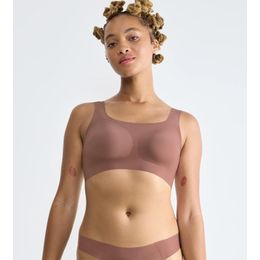 Bustier Sloggi "ZERO Feel 2.0", Damen, Gr. S, N-Gr, braun (cacao), Single Jersey, Obermaterial: 76% Polyamid, 24% Elasthan, BHs Bustier, mit herausnehmbaren Pads, leichter Halt, Mikrofaser