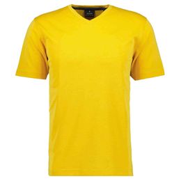 T-Shirt Ragman, Herren, Gr. L, gelb, Jersey, 70% Baumwolle 30% Polyester, regular fit, V-Ausschnitt, Shirts T-Shirt