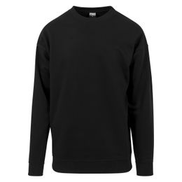 Rundhalspullover Urban Classics "Urban Classics Herren Sweat Crewneck", Herren, Gr. L, schwarz, 63% Baumwolle, 37% Polyester, unifarben, oversize, Rundhals, Pullover Rundhalspullover
