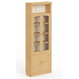 Pharao24.de Vitrine Schrank im Landhausstil aus Kiefer Massivholz