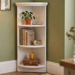 Pharao24.de Eck Regal Wohnzimmer Regal in Cremewei&szlig; 97 cm hoch