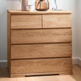 Pharao24.de Schubladenkommode Massivholzkommode 90 cm hoch aus Wildeiche Massivholz