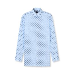 Businesshemd OLYMP "OLYMP Luxor, modern fit, New Kent", Herren, Gr. 39, Normaler Arm, bleu, 100% Baumwolle, Hemden