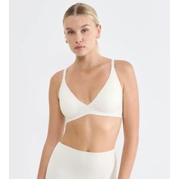 B&uuml;gelloser BH Sloggi "ZERO Feel 2.0", Damen, Gr. L, N-Gr, wei&szlig; (silk wei&szlig;), Single Jersey, Obermaterial: 76% Polyamid, 24% Elasthan, BHs, mit herausnehmbaren, atmungsaktiven Pads, Lift-up Effekt