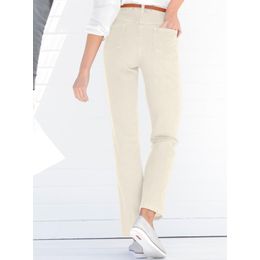 5-Pocket-Jeans Casual Looks, Damen, Gr. 42, Normalgr&ouml;&szlig;en, wei&szlig; (wollwei&szlig;), 98% Baumwolle, 2% Elasthan, unifarben, lang, Jeans 5-Pocket-Jeans