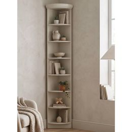 Pharao24.de Eckregal Eckb&uuml;cherregal 220 cm hoch in Cremewei&szlig;