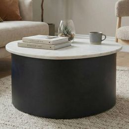 Pharao24.de Couchtisch Sofatisch mit Marmorplatte in organischer Form