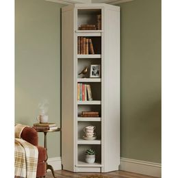 Pharao24.de Eckregal B&uuml;cherregal 220 cm hoch mit sechs Einlegeb&ouml;den