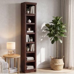Pharao24.de B&uuml;cherregal Standregal im Landhausstil in Dunkelbraun