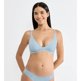 B&uuml;gelloser BH Sloggi "ZERO Feel 2.0", Damen, Gr. L, N-Gr, blau (light blau), Single Jersey, Obermaterial: 76% Polyamid, 24% Elasthan, BHs, mit herausnehmbaren, atmungsaktiven Pads, Lift-up Effekt