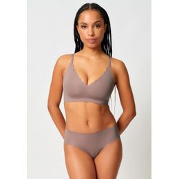 Bustier Skiny "Sensation", Damen, Gr. 44, N-Gr, braun (antler), Microtouch, Obermaterial: 62% Polyacryl, 38% Elasthan, unifarben, normal, BHs Bustier, doppellagig, mit herausnehmbaren Pads, V-Ausschnitt