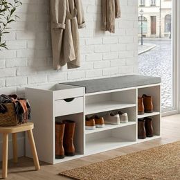 Pharao24.de Schuhbank Flurbank in Wei&szlig; 100 cm breit
