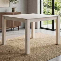 Pharao24.de Esstisch K&uuml;chentisch in quadratischer Form White Wash