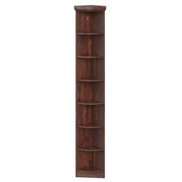 Pharao24.de Wohnzimmerregal Buchregal in Dunkelbraun 220 cm hoch