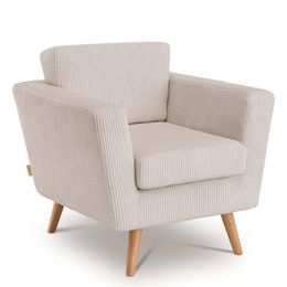 Pharao24.de Sessel Lounge Sessel aus Cord im Skandi Design