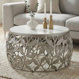 Pharao24.de Salontisch Designertisch in runder Form aus Aluminium