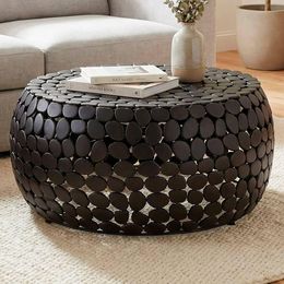 Pharao24.de Designercouchtisch Salontisch in Schwarz aus Aluminium