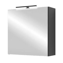 Pharao24.de Badezimmerspiegelschrank H&auml;ngeschrank Bad in Anthrazit 60 cm hoch