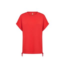 Kurzarmhemd soyaconcept "Soya Concept T-shirt SC-BANU", Damen, Gr. L, Normalgr&ouml;&szlig;en, 4030 bittersweet, Obermaterial: 48% Modal, 48% Polyester, 4% Elasthan, Hemden