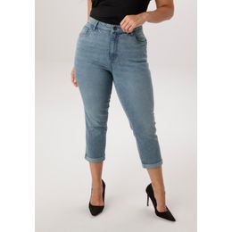 7/8-Jeans ANISTON PLUS, Damen, Gr. 50, N-Gr, bleached, Web, Obermaterial: 81% Baumwolle, 17% Polyester, 2% Elasthan, bequem 7/8-L&auml;nge, Jeans, im 5-Pocket-Style