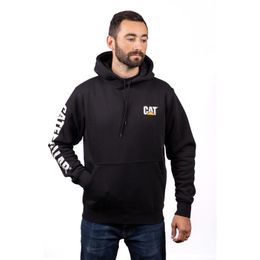 Caterpillar Markenbanner Baumwolle Herren Schwarz Kapuzensweatshirt