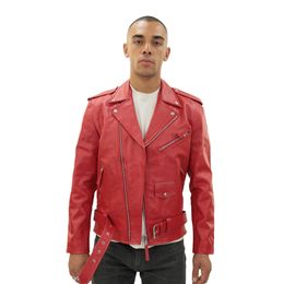 Schwarze Brando-Jacke aus Rindsleder f&uuml;r Herren &ndash; Venedig