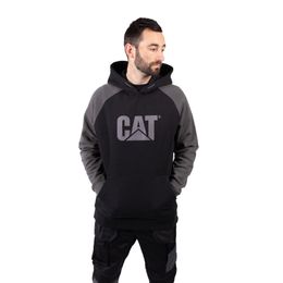 Caterpillar Raglan Baumwoll Herren Schwarz Kapuzenpullover