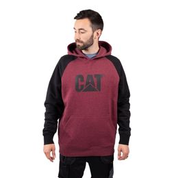Caterpillar Raglan Baumwoll Herren Rot Kapuzenpullover