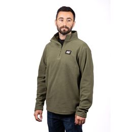 Caterpillar Cat Mikrofleece Viertel-Zip Polyester Herren gr&uuml;nes Sweatshirt