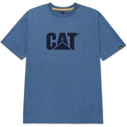 Caterpillar Markenlogo Baumwoll Herren Blau T-Shirt