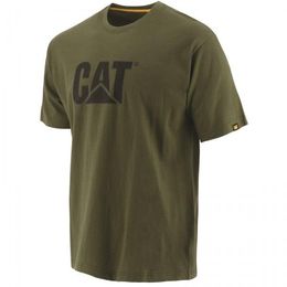 CAT&reg; CAT MARKENLOGO Herren Baumwoll-T-Shirt Dunkelgr&uuml;n