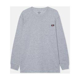 Dickies Taschen Langarm Baumwoll Herren T-Shirt in Grau