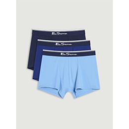 Ben Sherman - "Mod" Boxershorts f&uuml;r Herren, Stripes (3er-Pack) (Blau)