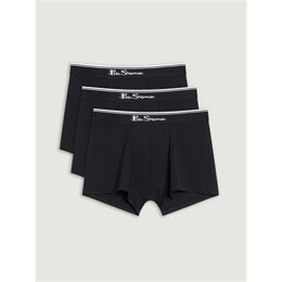 Ben Sherman - "Mod" Boxershorts f&uuml;r Herren, Stripes (3er-Pack) (Schwarz)