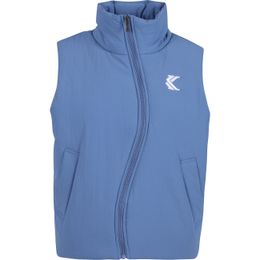 Steppweste Karl Kani "Karl Kani Damen KW233-027-2 KK Og Wavy Puffer Vest", Damen, Gr. L, dusty blau, 100% Polyamid, Westen Steppweste