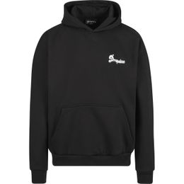 Kapuzensweatshirt DROPSIZE "Dropsize Herren Heavy Oversize DWF Hoodie", Herren, Gr. L, schwarz, 70% Baumwolle, 30% Polyester, bedruckt, Sweatshirts