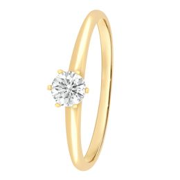 Diamantring ONE ELEMENT "Ring aus 585 Gold" Gr. 52, gold, Fingerringe, Damen, 52, 0,25, Diamantring, mit 1 Lab Grown Diamant / Labordiamant 0,25 ct