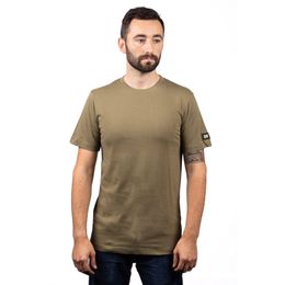 Caterpillar Essentials Kurzarm-Baumwoll-Herren T-Shirt in Gr&uuml;n