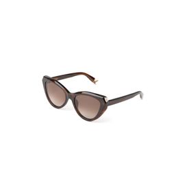 Furla Sonnenbrille Gl&auml;nzend Braun Gestreift Havana