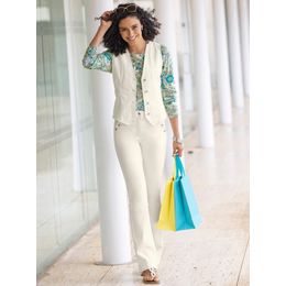 Jeansweste Inspirationen, Damen, Gr. 38, beige (ecru), 98% Baumwolle, 2% Elasthan, unifarben, Westen