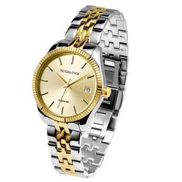 Victoria Hyde, Uhr, Gold-Silber, goldenes Zifferblatt, Kalenderfunktion