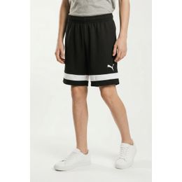 Trainingsshorts Puma "INDIVIDUALRISE SHORTS JR", Kinder, Gr. 140, N-Gr, Puma schwarz, Puma wei&szlig;, Netz, Obermaterial: 100% Polyester, unifarben, regular fit kniefrei, Hosen, mit atmungsaktiven Mesh-Eins&auml;tzen, feuchtigkeitsableitend, kniefrei