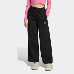 Sporthose adidas originals "WIDE LEG PANTS", Kinder, Gr. 128, N-Gr, schwarz, wei&szlig;,, Obermaterial: 70% Baumwolle, 30% Polyester, Hosen Sporthose, f&uuml;r Kinder und Teens, lockerer Schnitt, mit Kordelverschluss