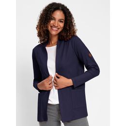 Shirtjacke Casual Looks "Shirtjacke", Damen, Gr. 40, blau (marine), 95% Baumwolle, 5% Elasthan, unifarben, Shirts Shirtjacke