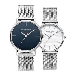 VICTORIA HYDE Paar Uhren Geschenk-Set Silber