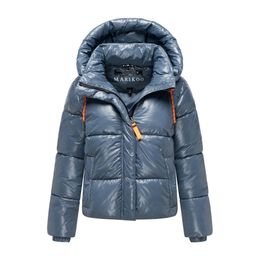 Marikoo Damen Winter Steppjacke Skyraa mit Kapuze & gl&auml;nzendem Design