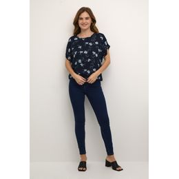 Kaffe Kurzarm-Bluse Relaxed fit Midnight marine little flower floral