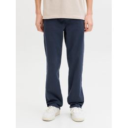 Jack & Jones Sweathose JACK & JONES JUNIOR "JPSTKANE FURY PANTSNOOS JNR", M&auml;dchen, Gr. 146, N-Gr, navy blazer, angeraute Sweatware, Obermaterial: 98% Baumwolle, 2% Elasthan, unifarben, relaxed fit lang, Hosen Sweathose, Baumwollmischung, relaxed fit